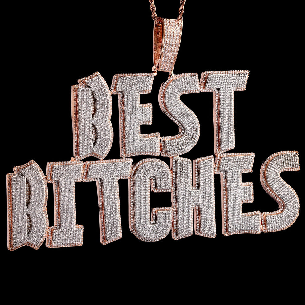 Custom Two Tone Letter Name Pendant – HeyIce