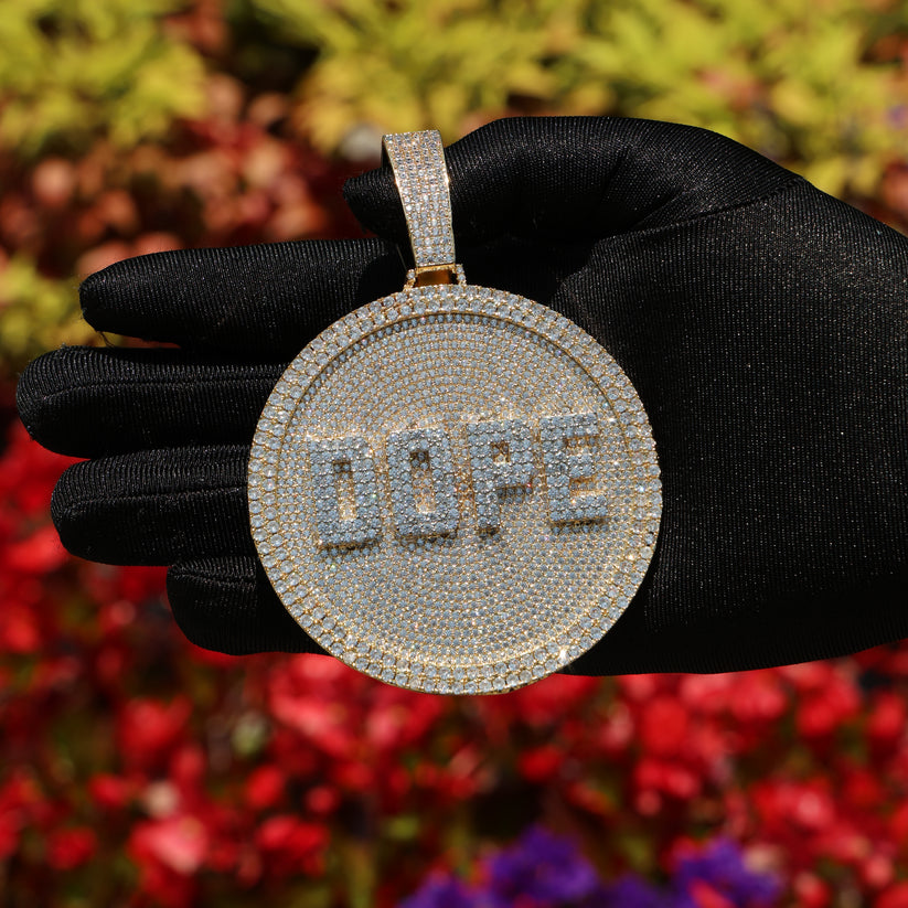 Custom 3D Big Disc Name Pendant – HeyIce