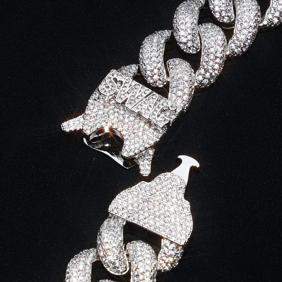 Custom 18MM Cuban Link Name Chain White Gold – HeyIce